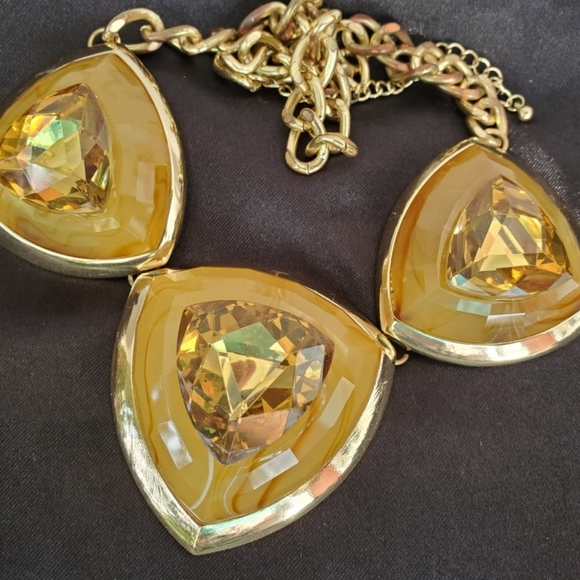 Jewelry | Multishades Of Gold Gaudy Bling Statement Necklace Faux ...